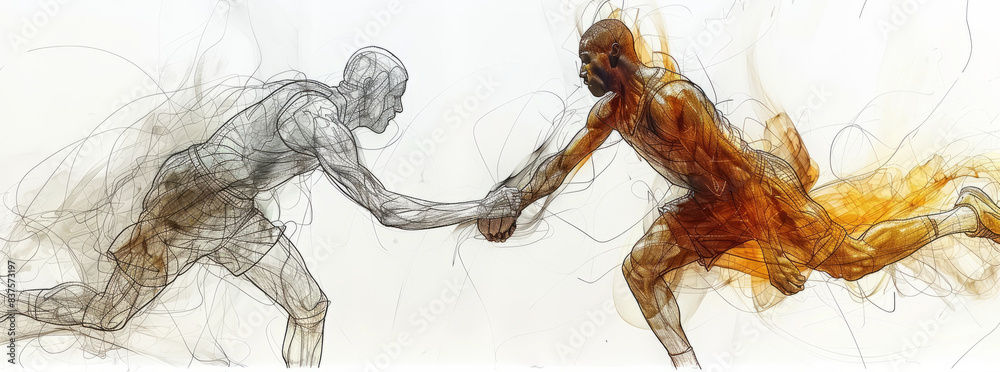 Olympic Sports. Handball. One line drawing on white background ...