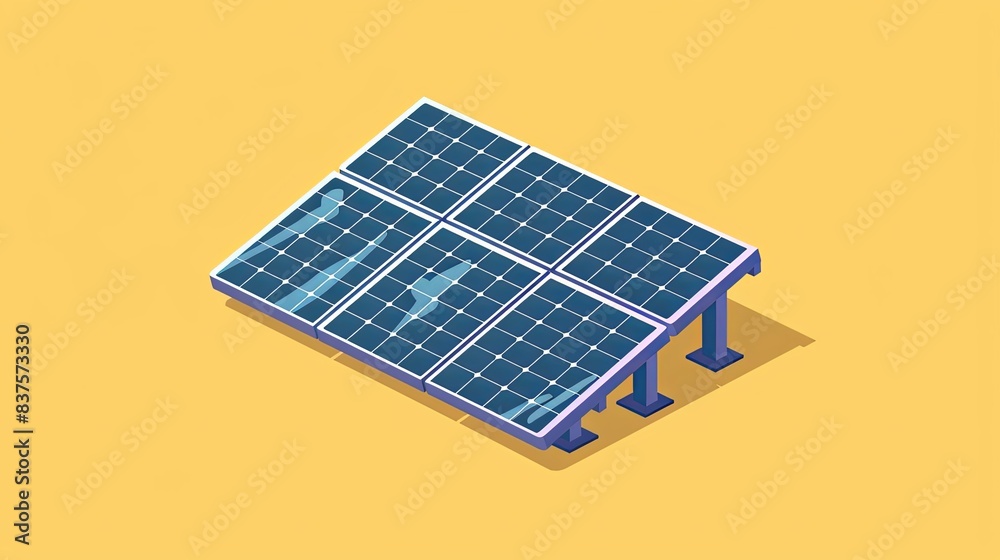 Solar panels flat design top view renewable energy theme cartoon ...