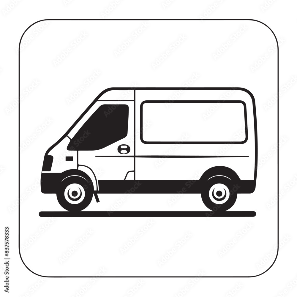 Minivan in cartoon, doodle style . Image for t-shirt, web, mobile apps ...