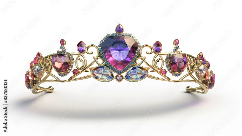 Elegant and beautiful princess crown on transparent white background ...