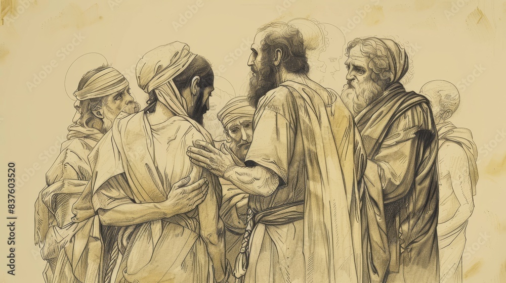 Genesis 33 Biblical Illustration: Jacob and Esau's Reunion, Tension ...