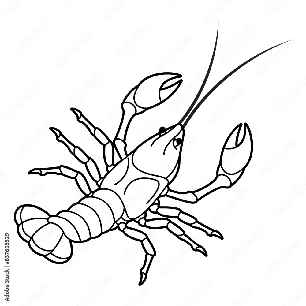 crawfish icon in black outline Stock Vector | Adobe Stock