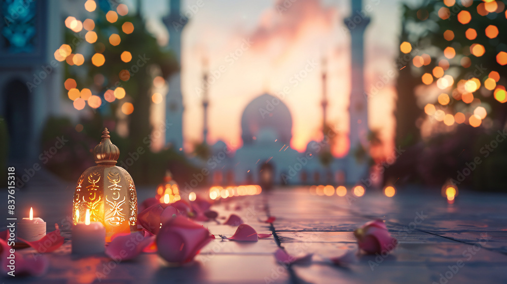 mosque latern islamic eid al adha happy eid adha greeting card ...