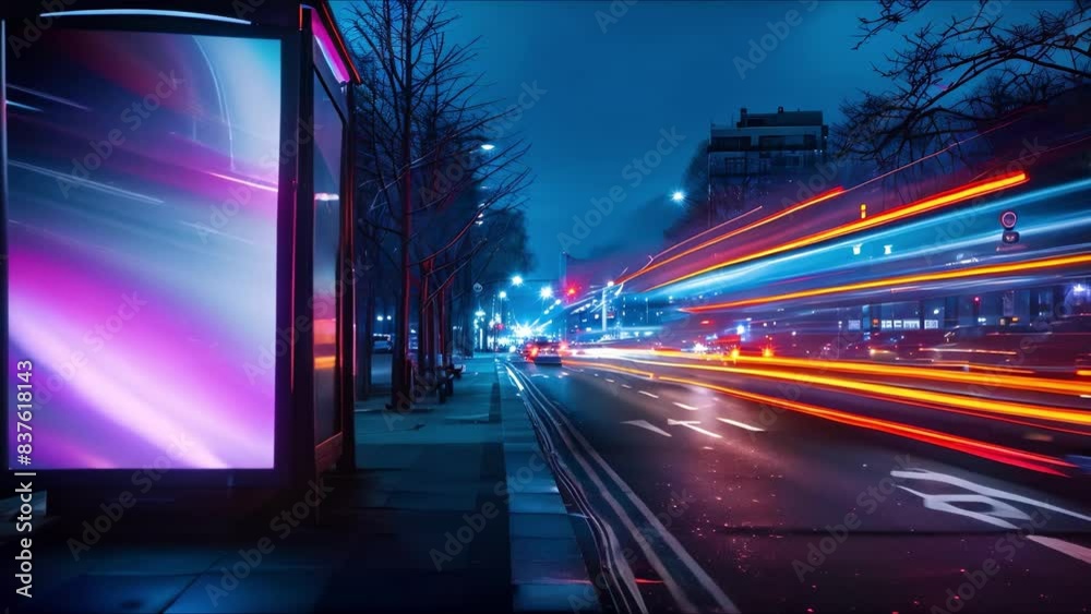 Capturing a High-Quality Photo of a Bus Stop Billboard at Night with ...