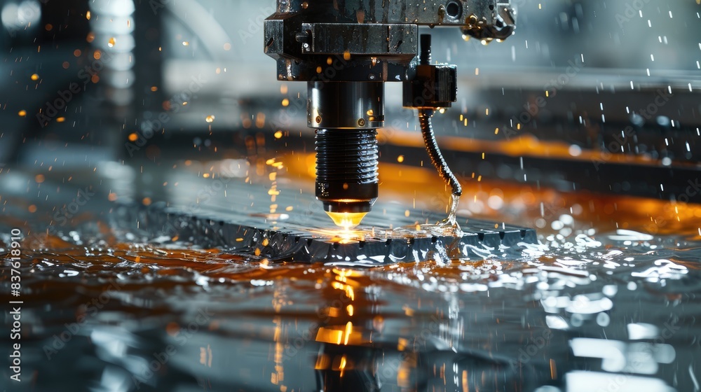 CNC Laser cutting of metal, modern industrial technology Stock Photo ...