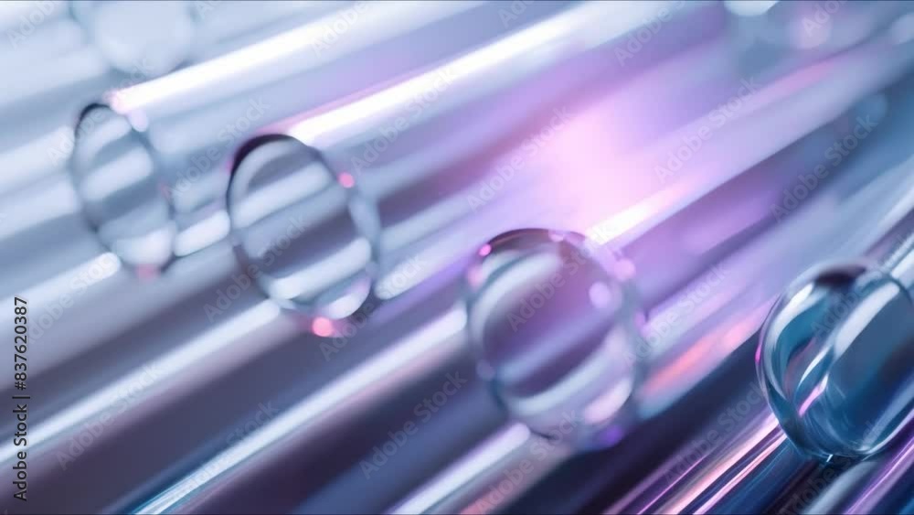 In-depth examination of glass tubes set against a white backdrop ...
