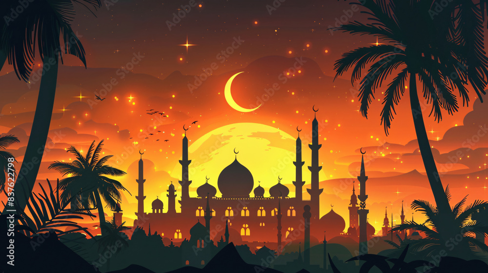 mosque latern islamic eid al adha happy eid adha greeting card ...