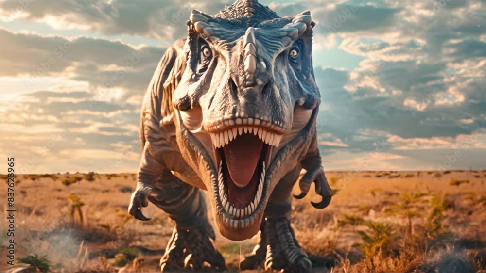 Tyrannosaurus Rex in a modern world. Concept Dinosaur Adaptation ...