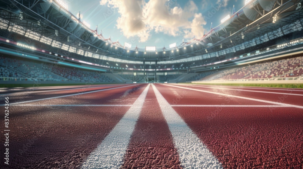 Stadium filled with anticipation and excitement as athletes compete for ...