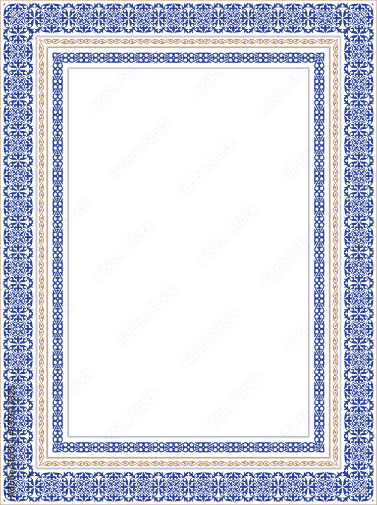 Vertical Islamic Asian ornament frames. A4 format. Vector. Islamic ...
