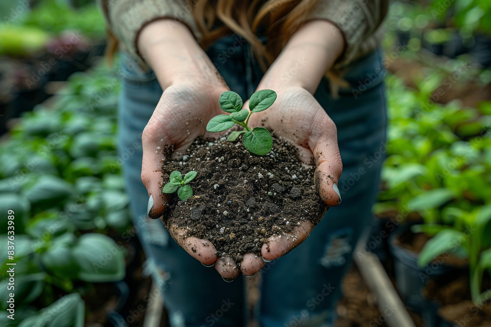 Agronomist tests farm soil in home lab, assessing soil health and ...