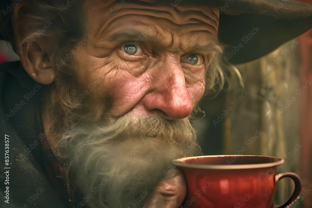 Old English Gentleman Drinking Tea, British Old Man Face, Portrait of a ...