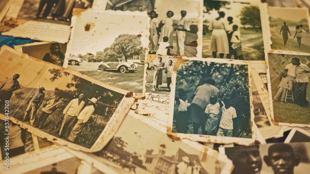 A collage of historical photographs from Juneteenth celebrations with ...