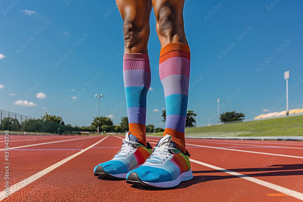 stylish running socks in a spectrum of colors, complemented by sleek ...