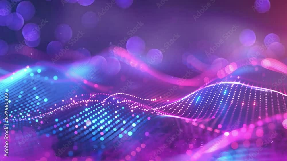 Technology Background With Abstract Connecting Dots And Lines With Wave Flow Seamless Looping