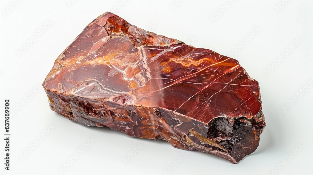 Painite stone, photographed in the studio on a white background ...