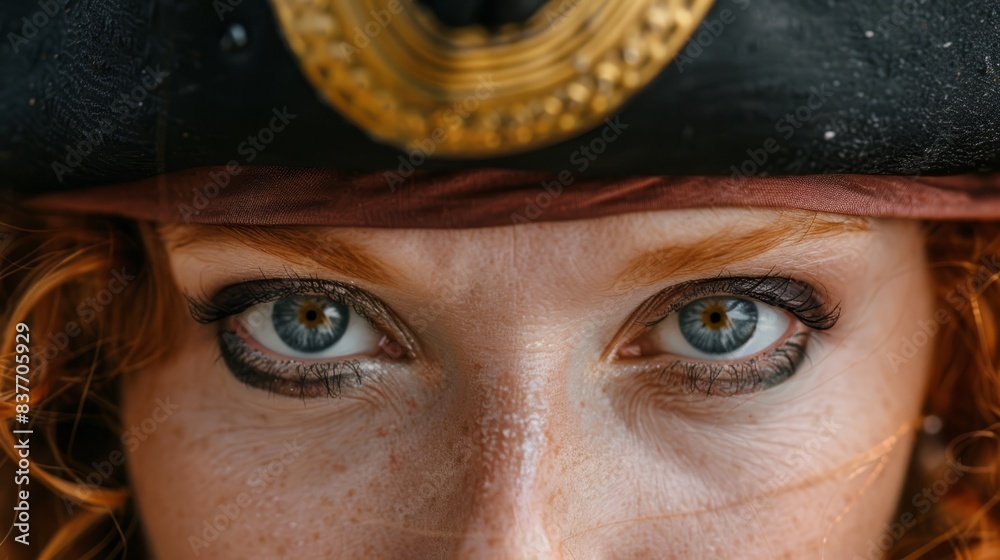blue eyes, a pirate hat atop, and unruly freckled locks dancing in the ...