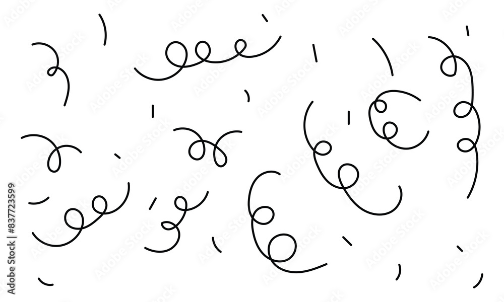 Scribble doodle underline emphasis line shape set. Hand drawn brush ...