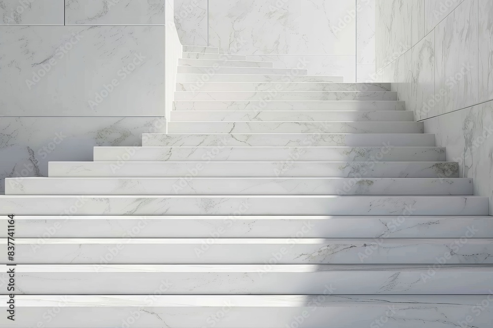 Architectural details of white marble steps captured in ultra-high ...