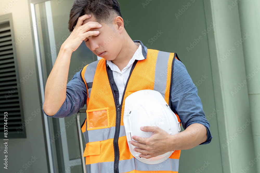 Dizziness and migraine headache from overworked exhaustion or heat ...