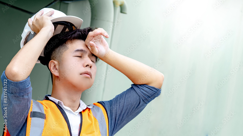 Dizziness and migraine headache from overworked exhaustion or heat ...