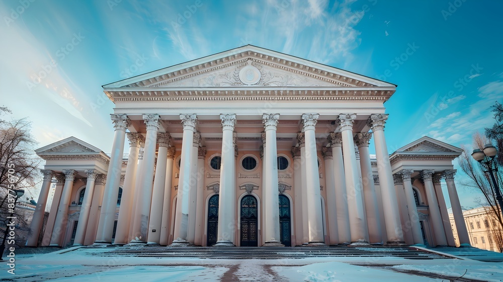 Majestic Neoclassical Government Building with Grandiose Columns and ...