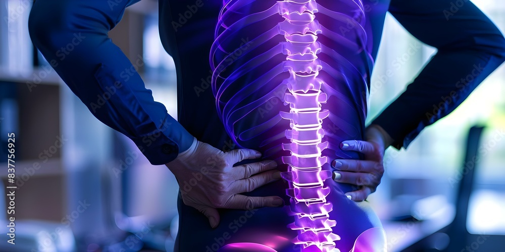 Individual experiencing back pain due to poor posture and officerelated ...