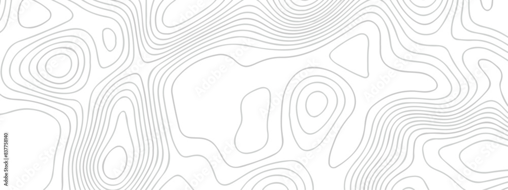 Abstract topographic White wave paper curved reliefs. Topographic map ...
