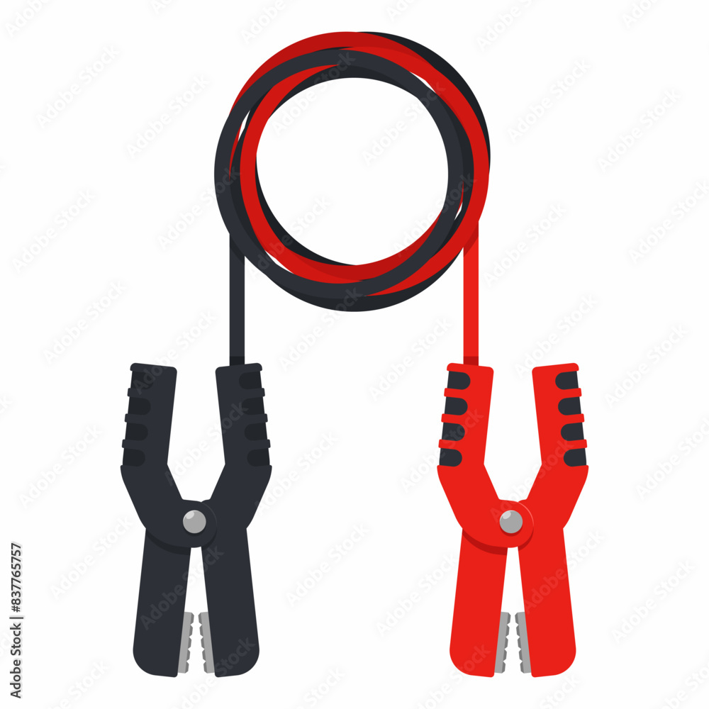 Jumper cable for truck vector cartoon illustration isolated on a white ...