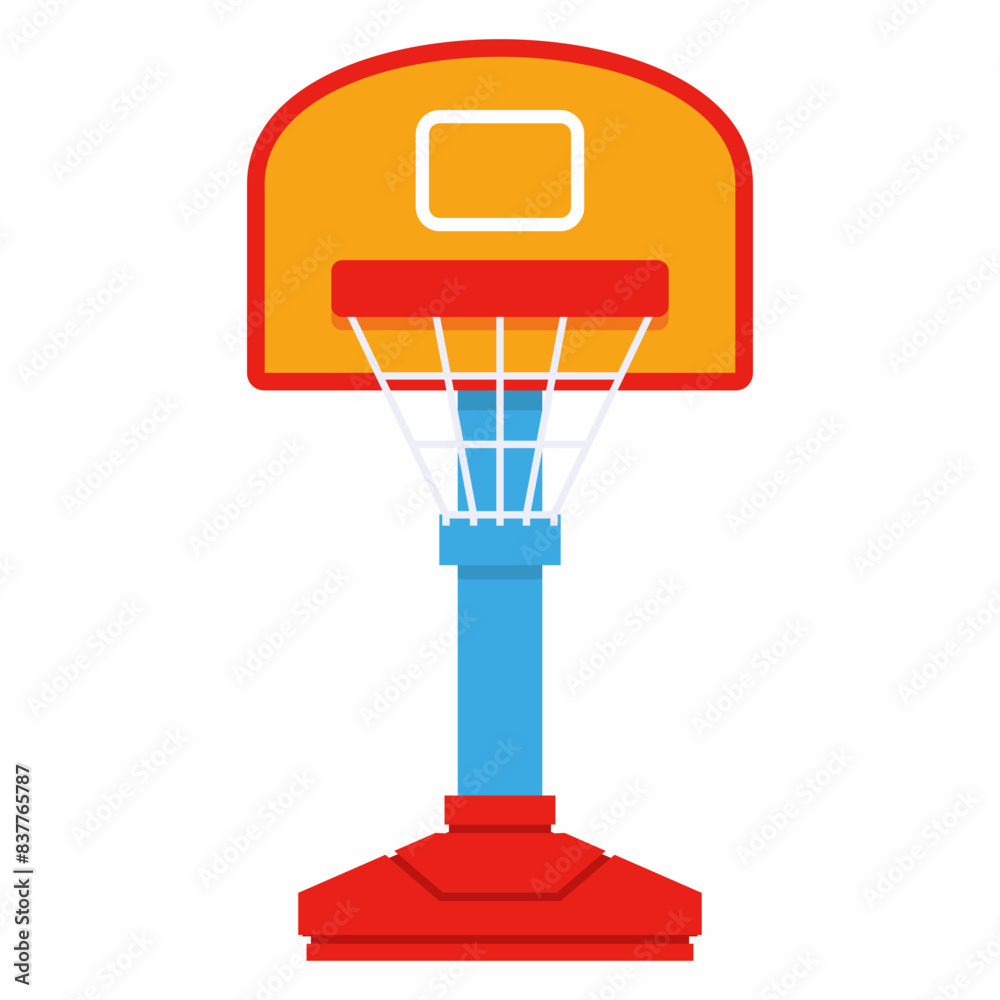 Kids basketball hoop vector cartoon illustration isolated on a white ...