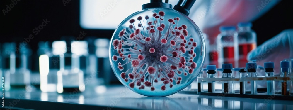 Biomedical laboratory, microscopic organisms, and disease research ...
