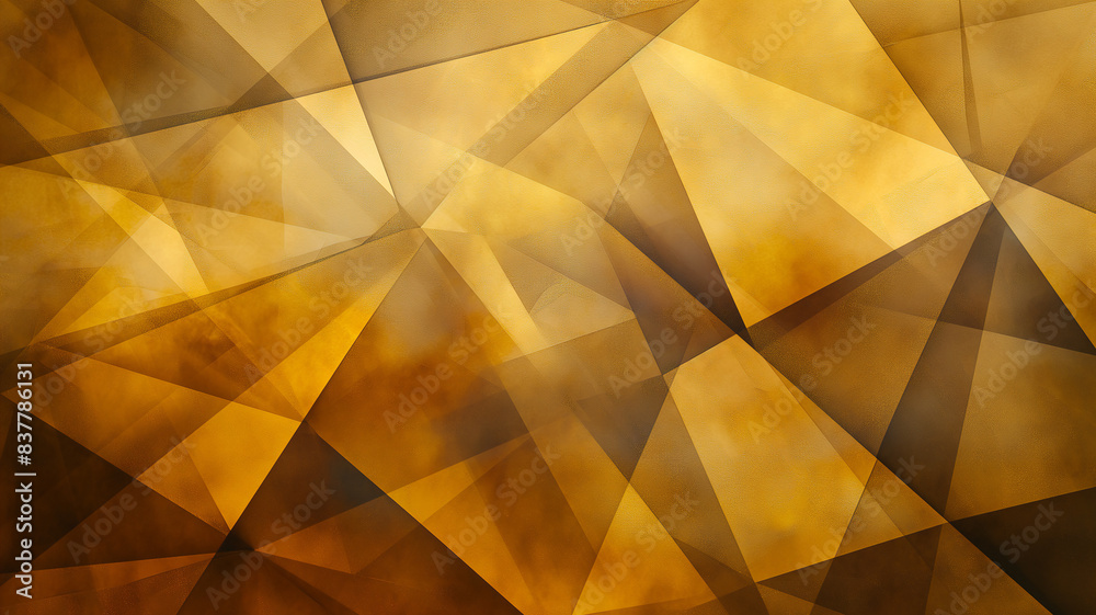 Golden geometric pattern with overlapping translucent polygons creating ... Golden geometric pattern with overlapping translucent polygons creating ...