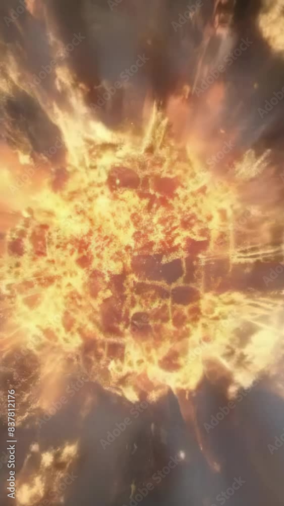 fire burst explosion animation background - 4k 9x16 vertical social ...