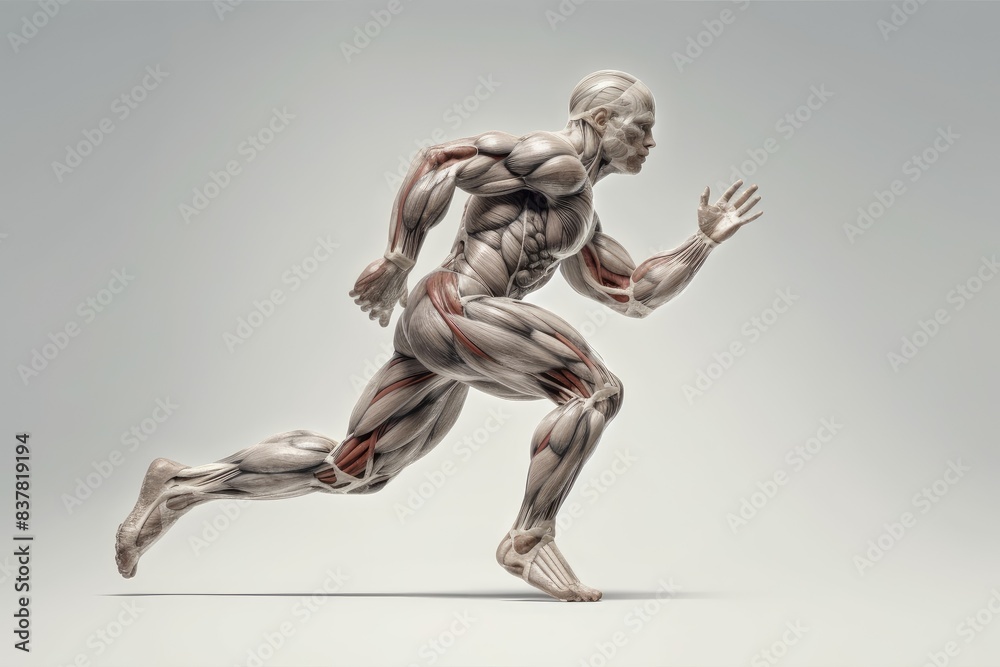 Anatomical Muscle Structure of Running Human Stock Illustration | Adobe ...