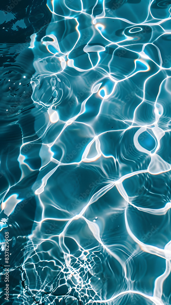 Water background top view, ripple and flow with waves. Summer blue ...