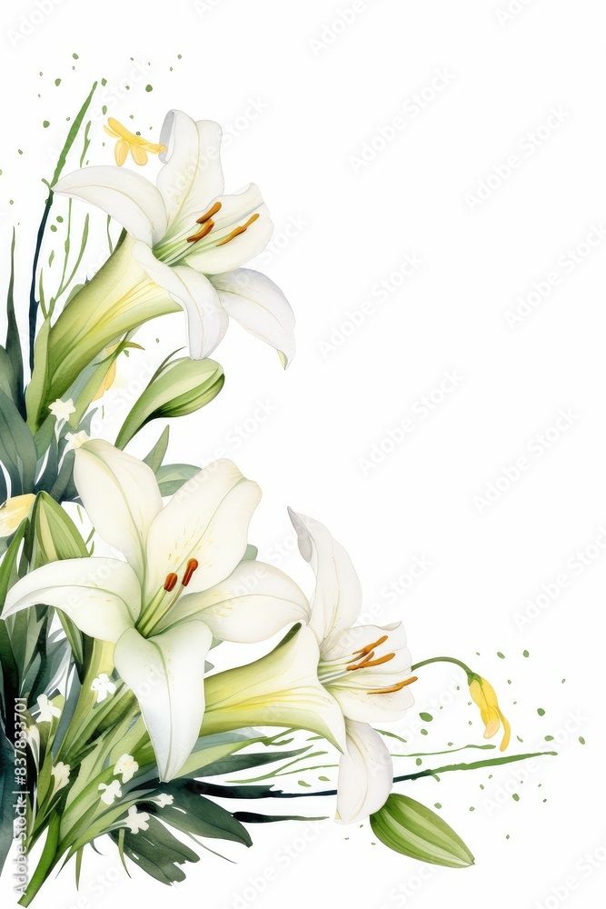 lily themed frame or border for photos and text. valley clipart with ...