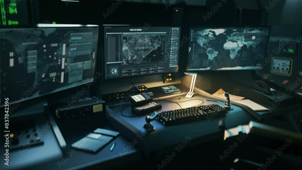 Innovation army radar technology scanning the city area. Innovation ...