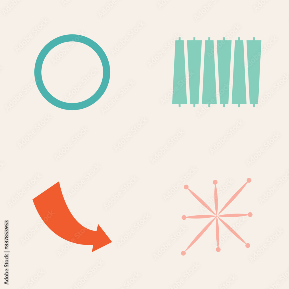 50s Mid Century Modern Shapes, Elements, Logos, Signs, Fifties, 1950s ...