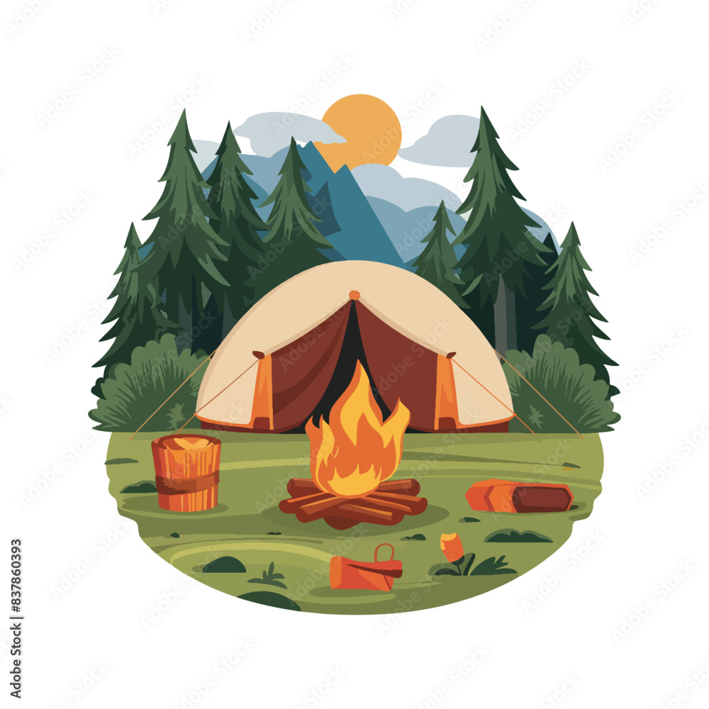 Camping Clipart Vector Design, Nature & Camping Clipart Vector, Outdoor ... Camping Clipart Vector Design, Nature & Camping Clipart Vector, Outdoor ...