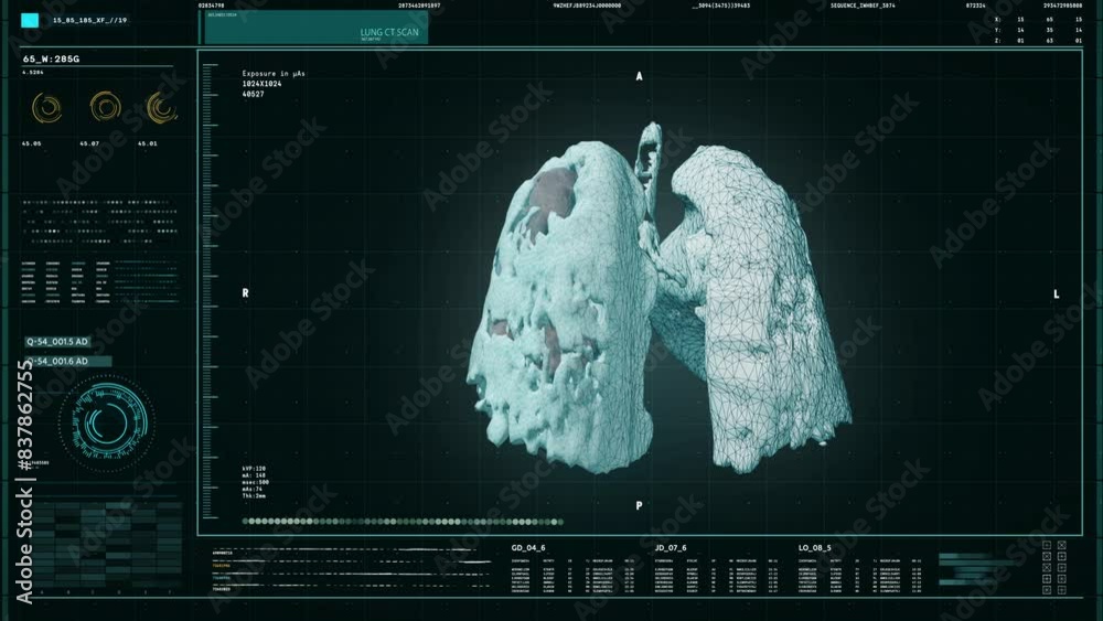 Modern Clinic Examination Interface Conducts Medical Analysis Of Lung ...