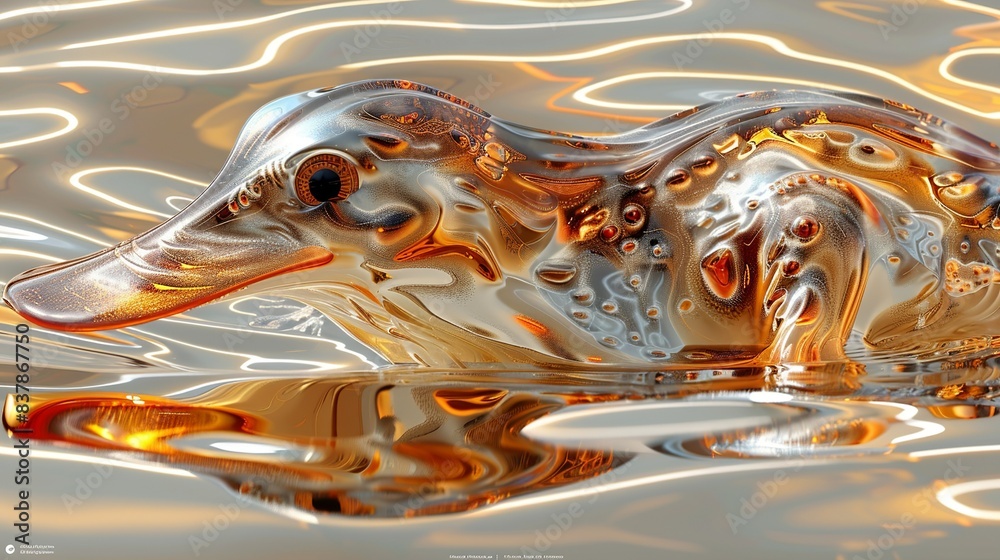 High-resolution illustration of platypus skin, highlighting its smooth ...