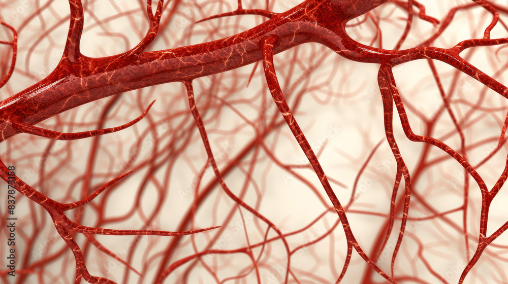 Highquality medical illustration featuring intricate vascular system ...