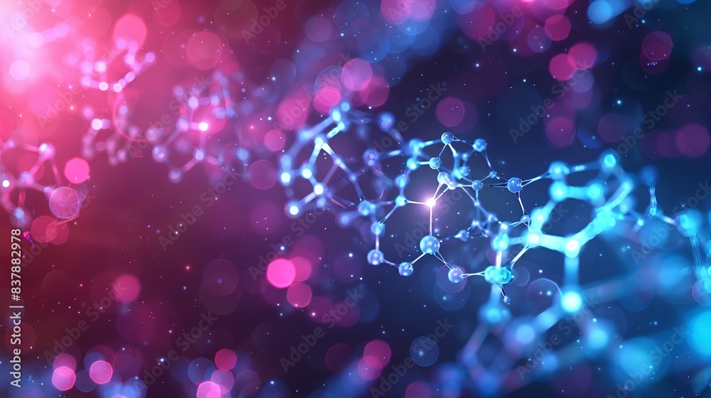 An eye-catching biotech background with geometric shapes in a gradient ...