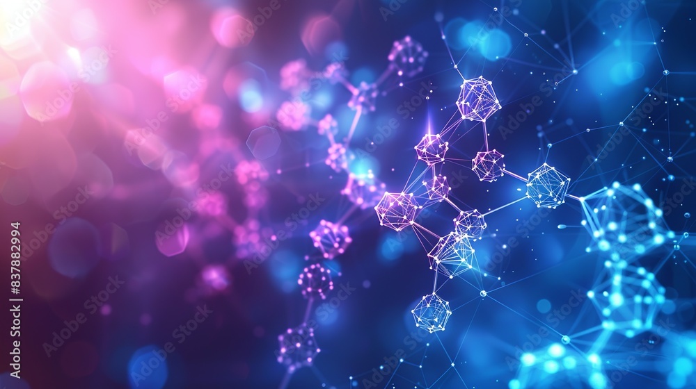 An eye-catching biotech background with geometric shapes in a gradient ...