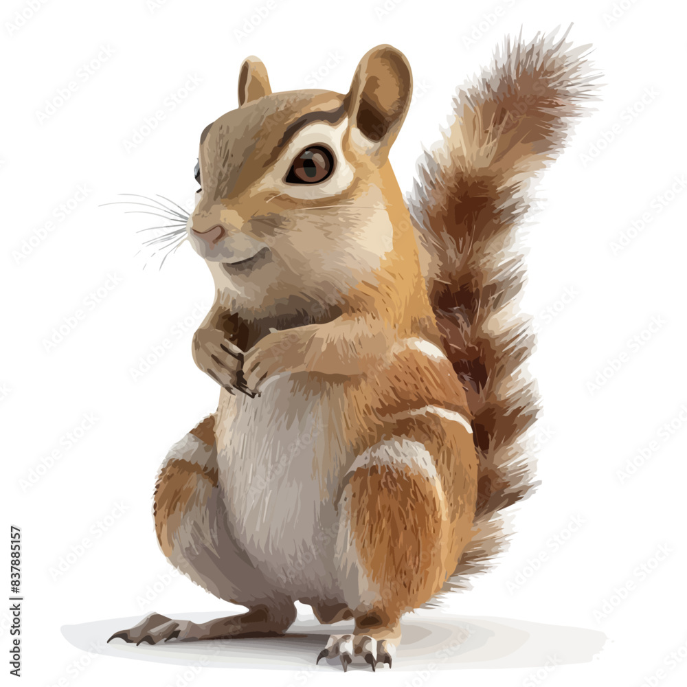 vector of a squirrel, isolated on a white background, design art ...