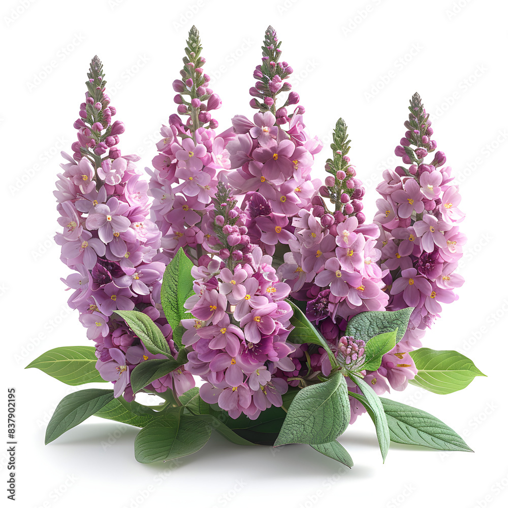 beautiful buddleja blooming in cottage garden. close up of pink ...