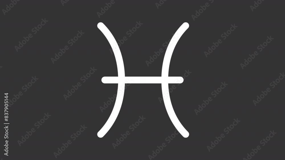Animated pisces sign white icon. The twins line animation. Astrological ...