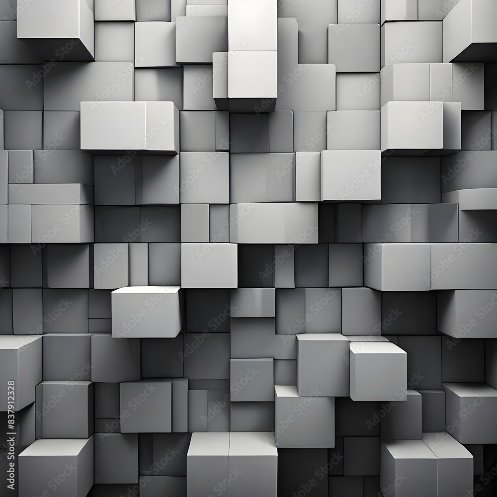 Abstract 3D Square Background Minimal Modern Design with Grey Geometric ...