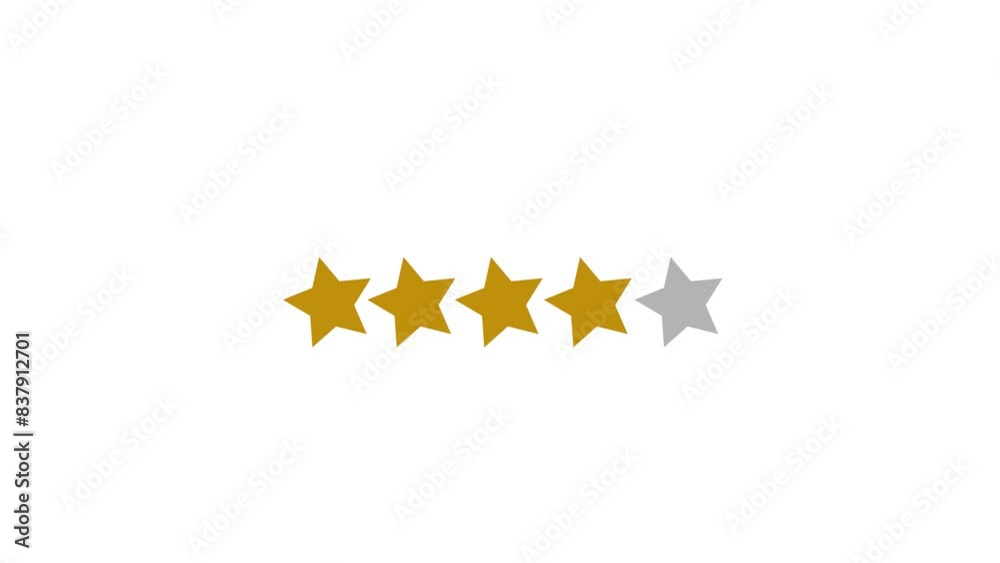 Star rating review animation. Customer feedback rating. 4 star rating ...
