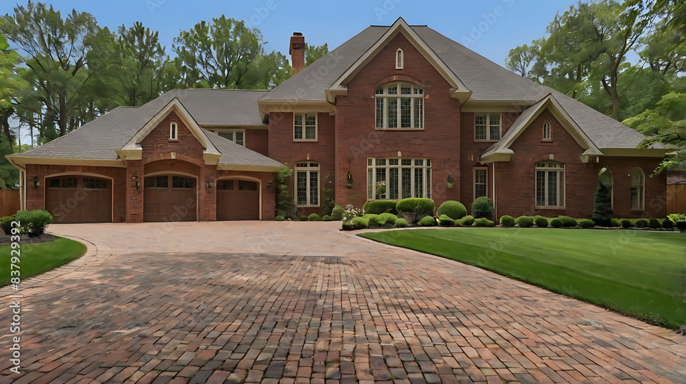 Large Brick Home with Circular Driveway Spacious Brick House Featuring ...